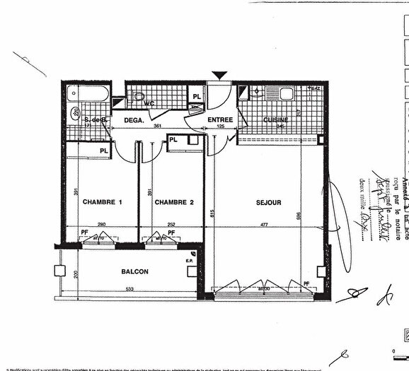Appartement à vendre - Versailles, Montreuil - 3 pièces - 2 chambres
