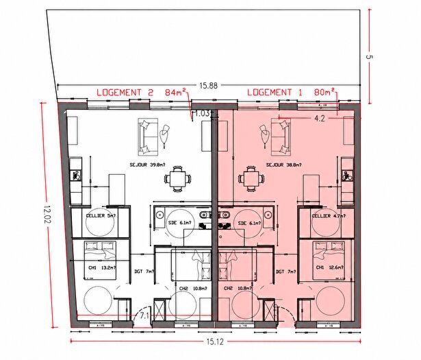 Maison 3 pièces à vendre - Louvil