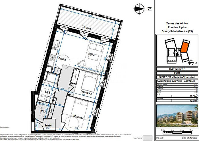Appartement à vendre - Bourg-Saint-Maurice, Bourg-Saint-Maurice - 3 pièces - 2 chambres