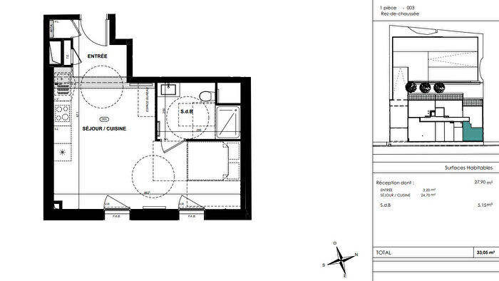 Appartement à vendre - Saint-Brieuc, Centre-ville, Saint-Michel, Le Légué, Notre-Dame - 1 pièce