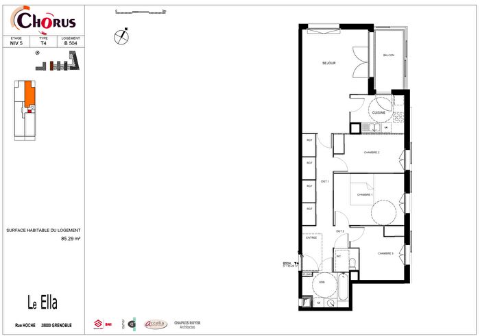 Appartement 4 pièces à Grenoble, Championnet, à louer
