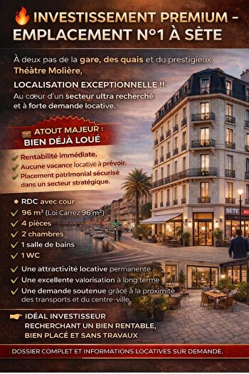 Appartement à vendre - Sète, Centre-ville - 6 pièces - 4 chambres