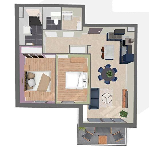 Appartement à vendre - Clouange - 3 pièces - 2 chambres