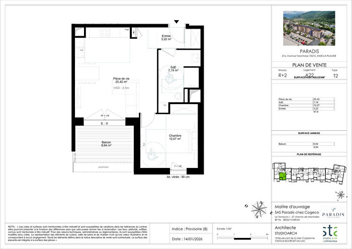 Appartement 2 pièces à vendre - Aime