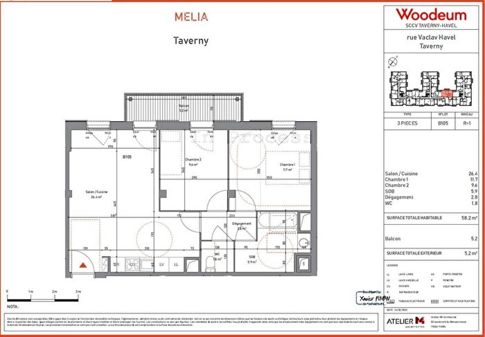 Taverny, Les Lignières, Mermoz, Les Ecouardes - Appartement 3 pièces à louer