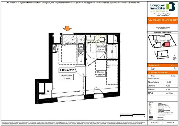 Appartement 1 pièce à louer à Quartiers Ouest, Cleunay, La Prévalaye