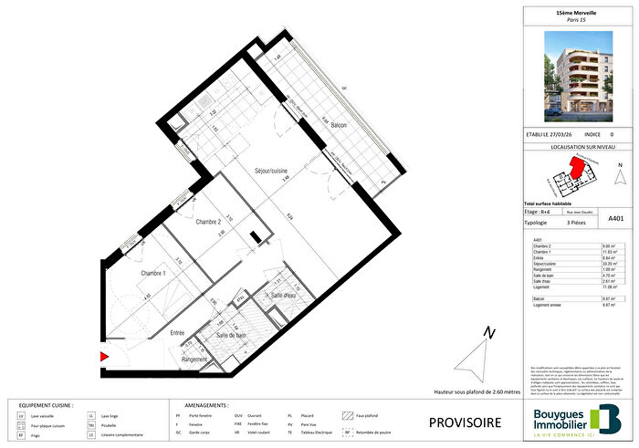 Appartement 3 pièces à vendre à Paris 15ème, Cambronne, Garibaldi