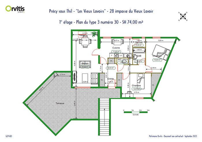 Appartement 3 pièces à Précy-sous-Thil, à louer