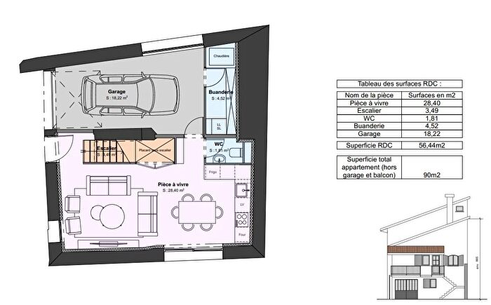 Maison à vendre - Sainte-Foy-lès-Lyon, Centre-ville - 4 pièces - 3 chambres
