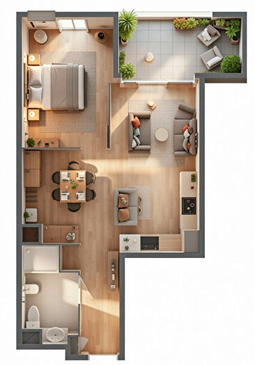 Appartement à vendre - Échirolles, Centre-ville - 2 pièces - 1 chambre