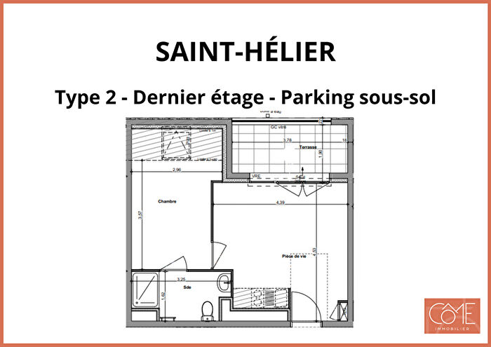 Appartement à vendre - Quartiers Sud-Est, Cimetière de lEst - 2 pièces - 1 chambre