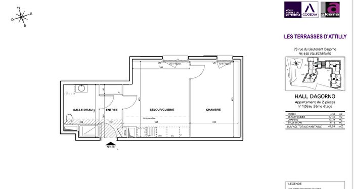 Appartement à louer - Villecresnes - 2 pièces - 1 chambre