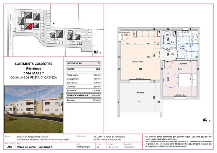 Appartement à vendre - Penta-di-Casinca - 2 pièces - 1 chambre