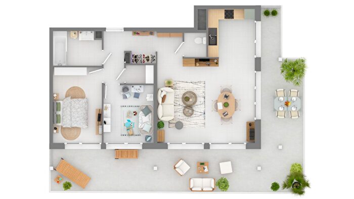 Appartement à louer - Nice, Sainte-Marguerite - 3 pièces - 2 chambres