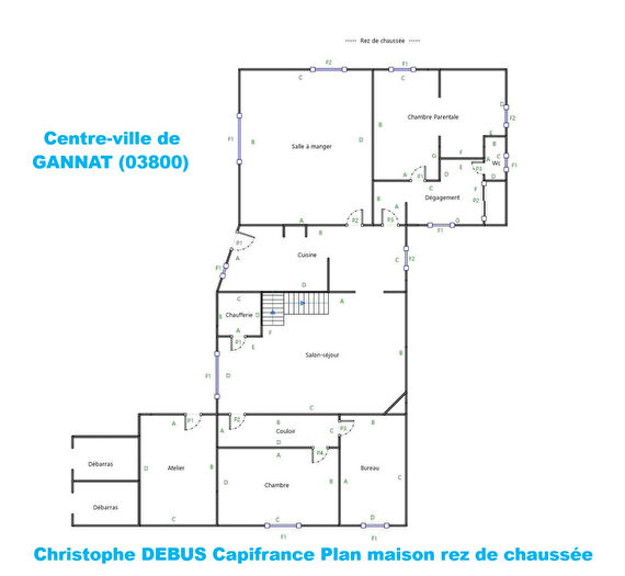 Maison à vendre - Gannat - 8 pièces - 5 chambres