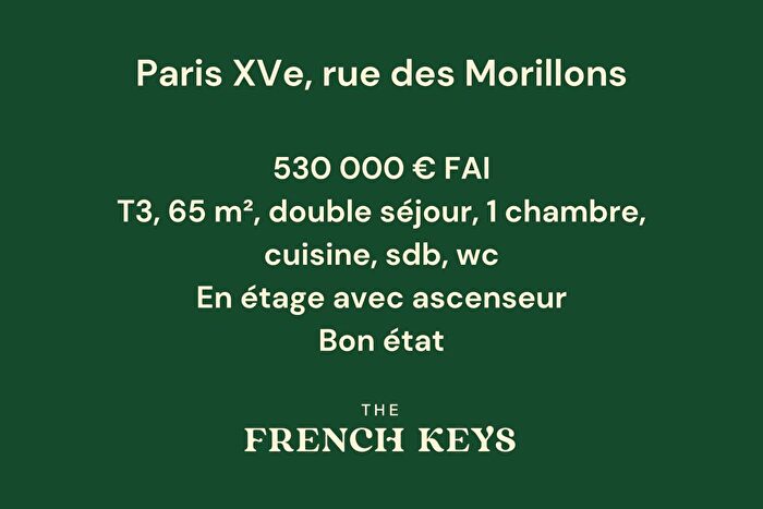 Paris 15ème, Georges Brassens : Appartement 3 pièces à vendre
