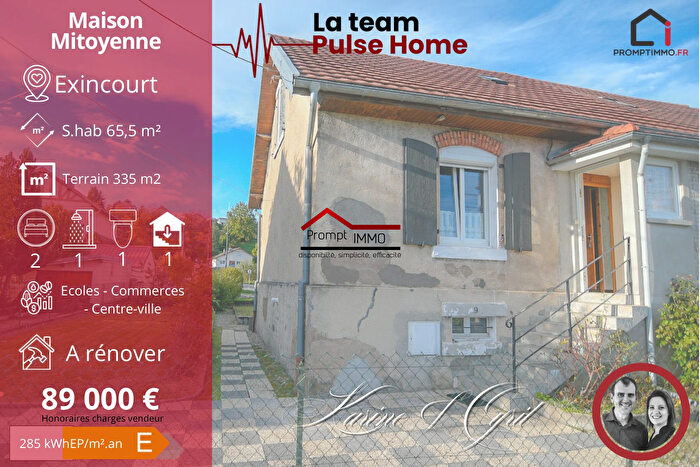 Maison à vendre - Exincourt - 4 pièces - 2 chambres