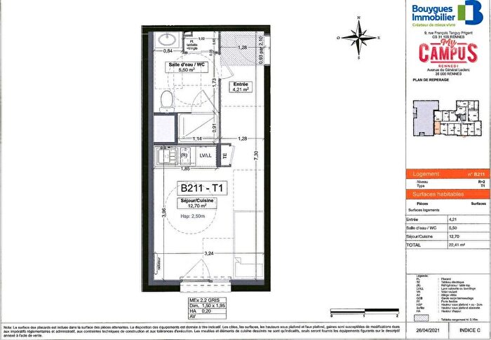 Quartiers Nord-Est, Beaulieu - Appartement 1 pièce à louer