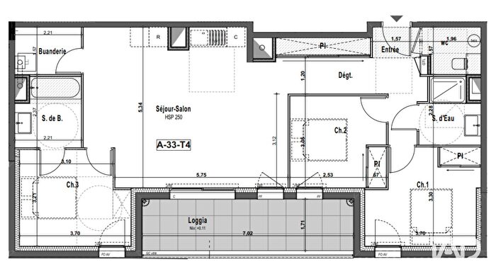 Appartement à vendre - Saint-Malo, La Gare, Marville - 4 pièces - 3 chambres