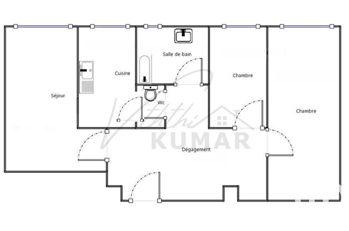 Appartement à vendre - Le Blanc-Mesnil, Nord - 3 pièces - 2 chambres