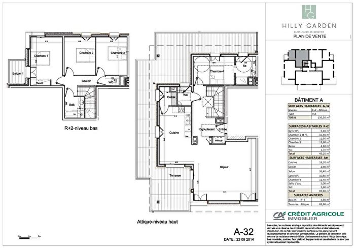 Appartement à louer - Saint-Julien-en-Genevois, La Paguette, Norcier, Therens, Thairy, Crache - 5 pièces - 4 chambres