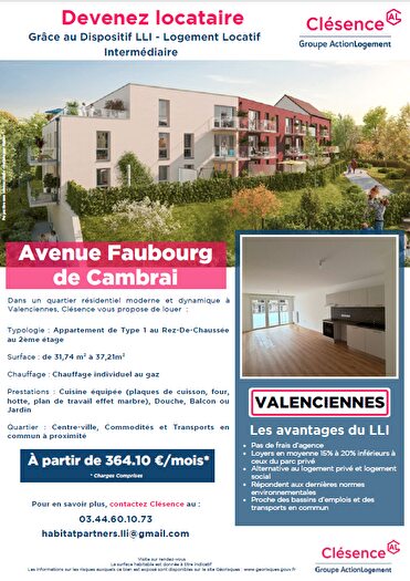 Faubourg Saint Catherine-Faubourg de Paris-Le Vignole, Valenciennes - Appartement 1 pièce à louer