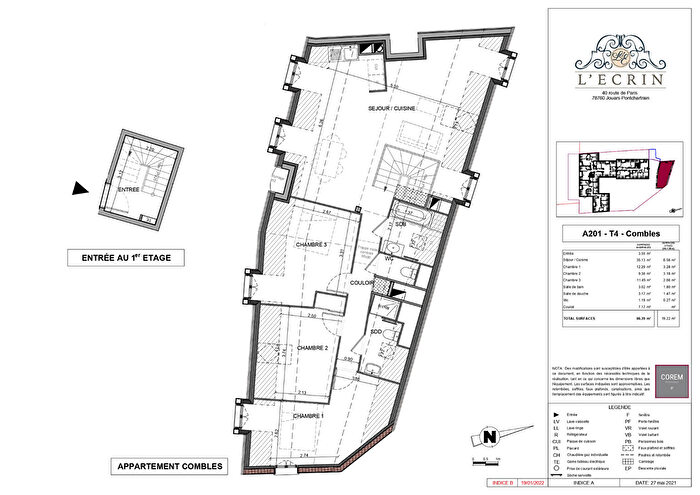 Appartement 4 pièces à Jouars-Pontchartrain, à vendre