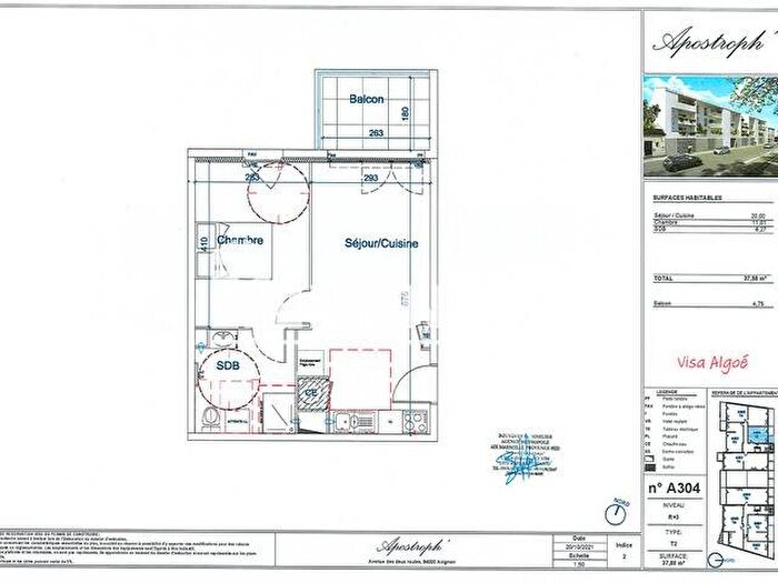 Appartement à louer - Avignon - 2 pièces - 1 chambre