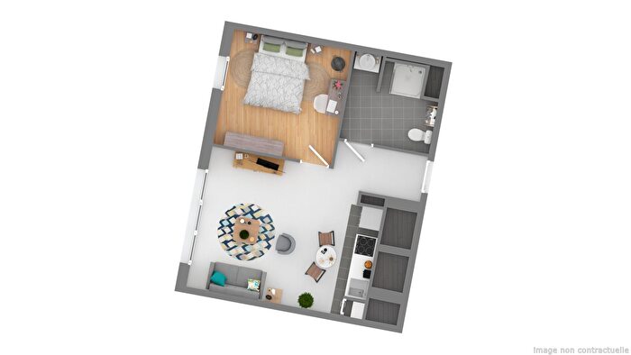 Appartement à louer - Notre-Dame-de-Bondeville - 2 pièces - 1 chambre