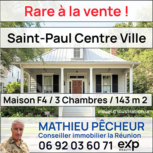Maison à vendre - Saint-Paul, Centre-ville, Etang - 5 pièces - 4 chambres