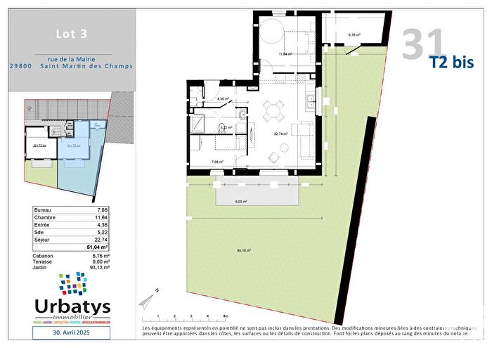 Appartement à vendre - Saint-Martin-des-Champs - 3 pièces
