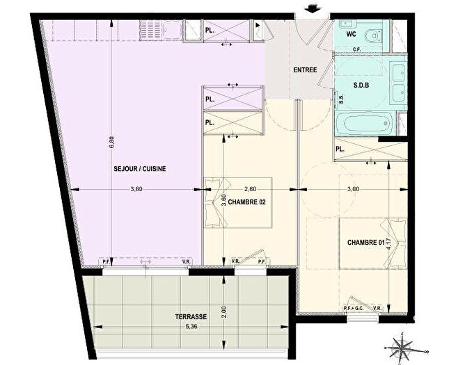 Appartement à vendre - Le Cannet, Bas Cannet - 3 pièces