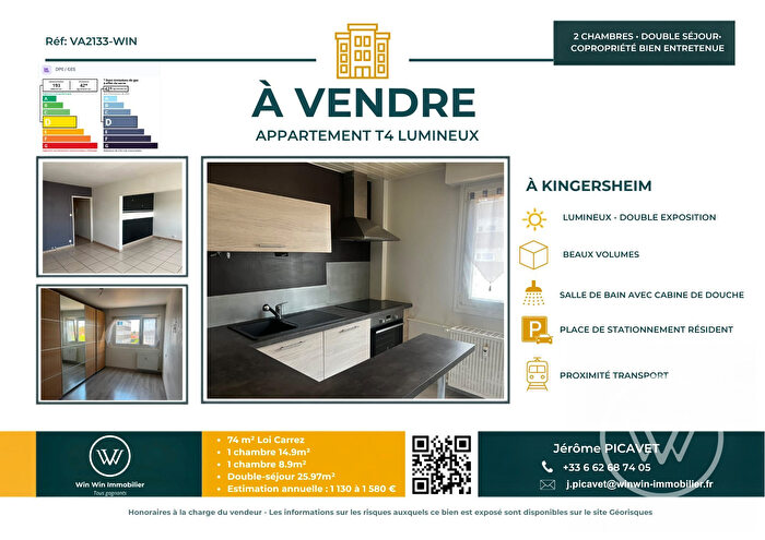 Kingersheim - Appartement 4 pièces à vendre