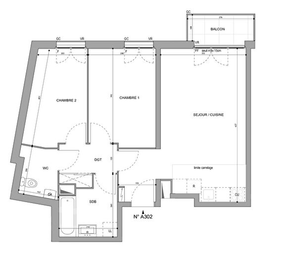 Appartement à vendre - Montmorency, Bas Montmorency - 3 pièces - 2 chambres