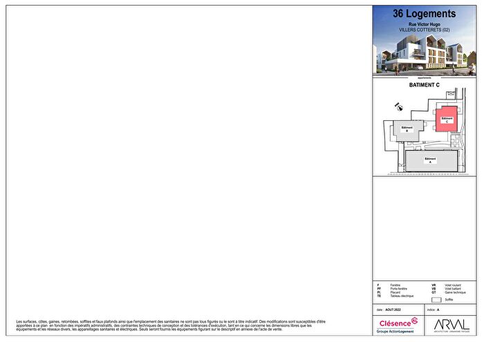 Appartement à louer - Villers-Cotterêts - 3 pièces - 2 chambres