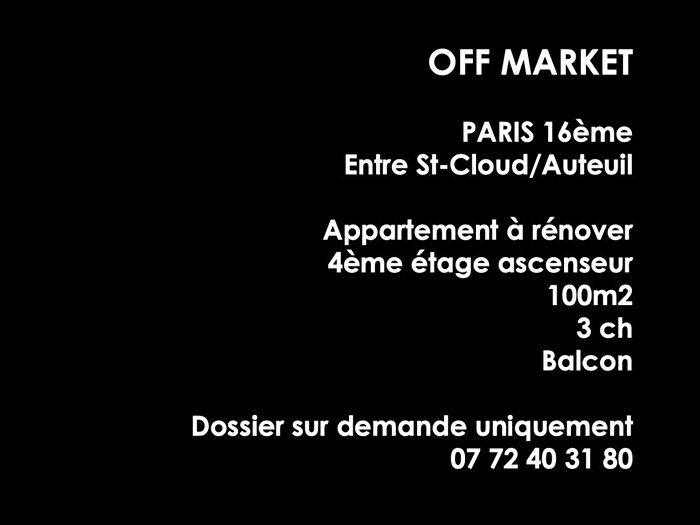 Appartement à vendre - Paris e , Porte de Saint-Cloud, Auteuil-Sud - 4 pièces - 3 chambres