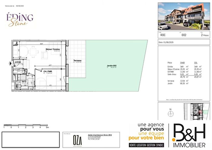 Appartement à vendre - Dingsheim - 2 pièces - 1 chambre