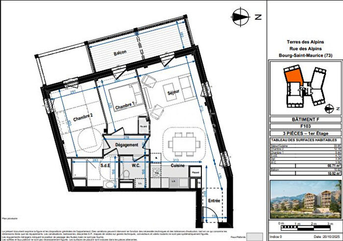 Appartement à vendre - Bourg-Saint-Maurice, Bourg-Saint-Maurice - 3 pièces - 2 chambres
