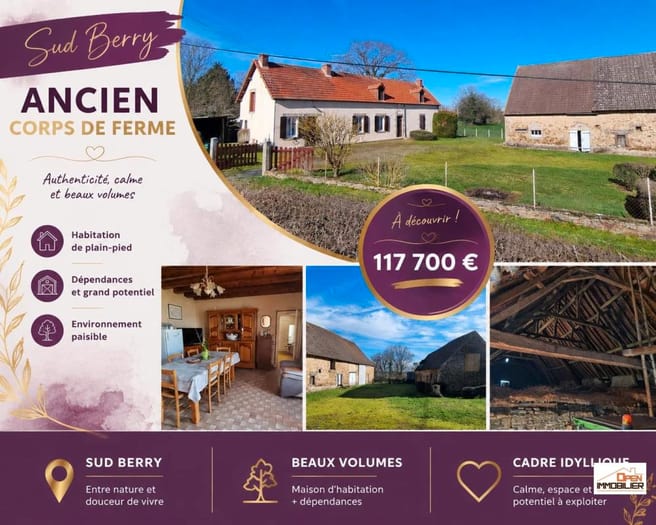 Maison 3 pièces à vendre à Pouligny-Notre-Dame