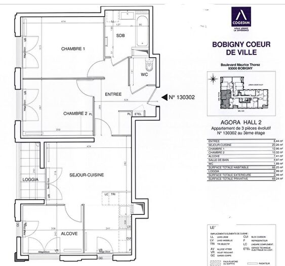 Appartement 3 pièces à louer - Bobigny, Centre-ville