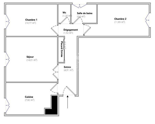 Nanterre, Vieux Pont - Appartement 3 pièces à vendre