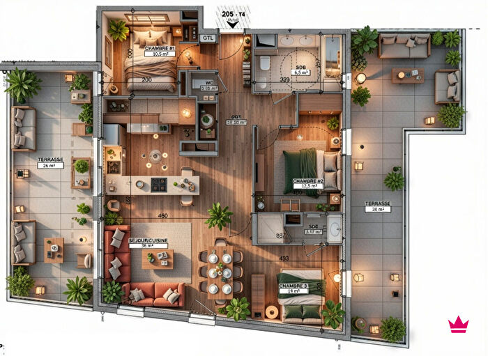 Appartement à vendre - Divonne-les-Bains - 4 pièces - 3 chambres