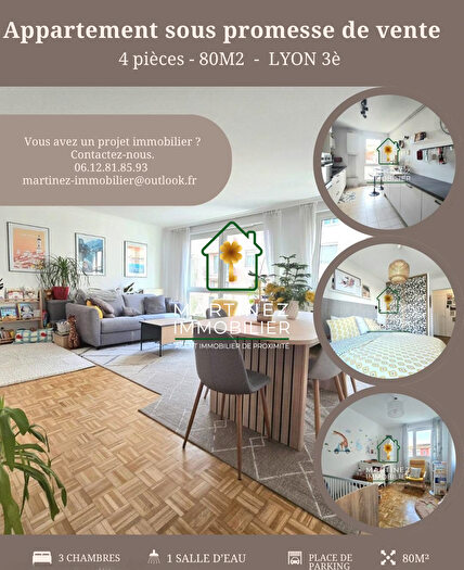 Appartement à vendre - Lyon e , Villette, Paul Bert - 4 pièces - 2 chambres