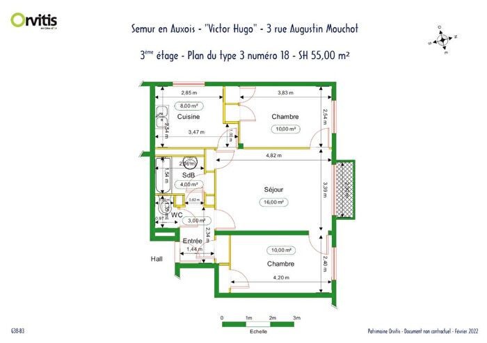 Appartement 3 pièces à louer - Semur-en-Auxois