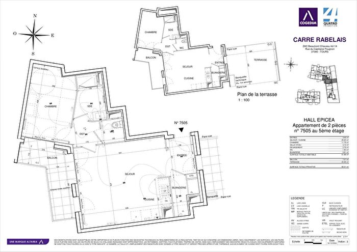 Tours, Giraudeau - Appartement 2 pièces à louer