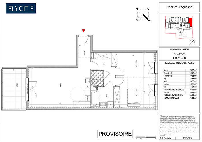 Appartement à vendre - Nogent-sur-Marne, Nogent Village - 3 pièces - 2 chambres