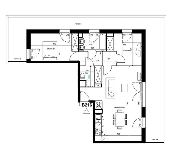 Appartement 3 pièces à Tournefeuille, Ecarts, à vendre
