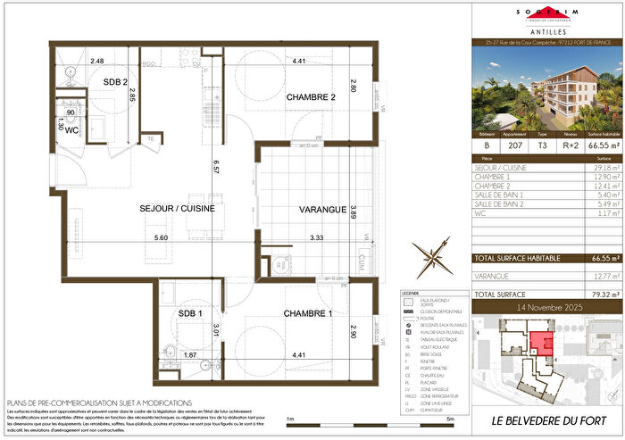 Fort-de-France : Appartement 3 pièces à vendre
