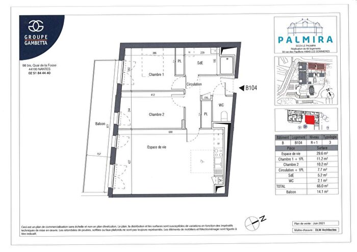 Les Sorinières - Appartement 3 pièces à louer