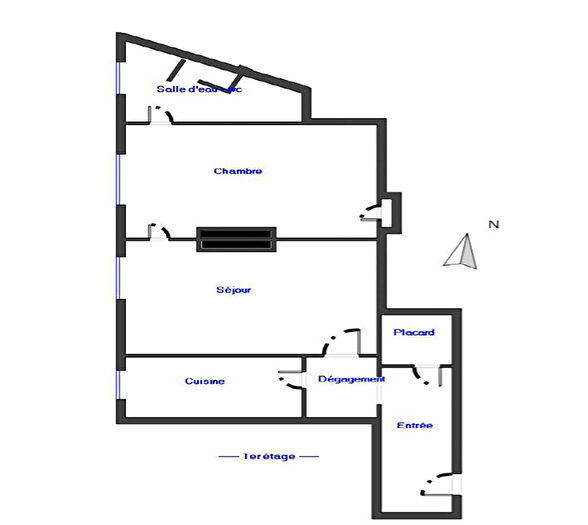 Appartement à vendre - Vincennes, Ouest - 2 pièces - 1 chambre